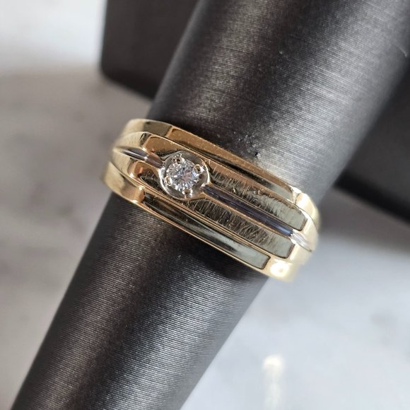 Accessories | Mens Vintage Estate 14k Yellow Gold Diamond Pinky Ring 88g E7156 | Poshmark